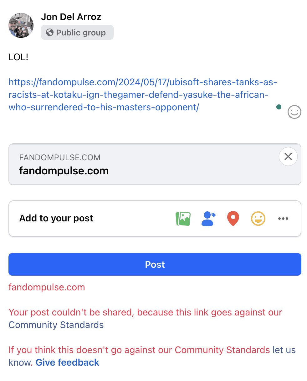 Fandom Pulse Gets Canceled By Facebook, Users Unable to Post Our Articles "Against Our Community ...